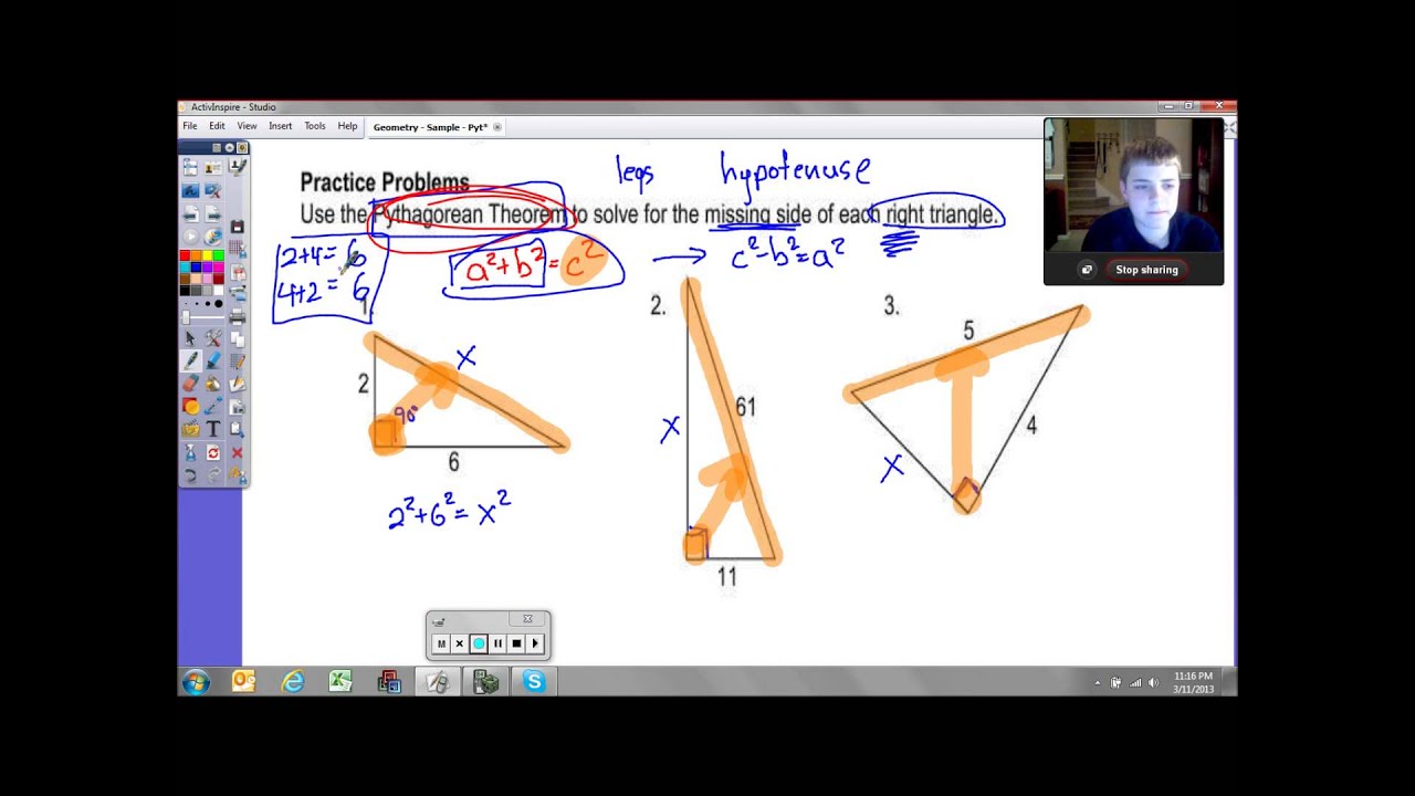Mathlete Tutors LLC - Geometry - Pythagorean Theorem (Example Problems)