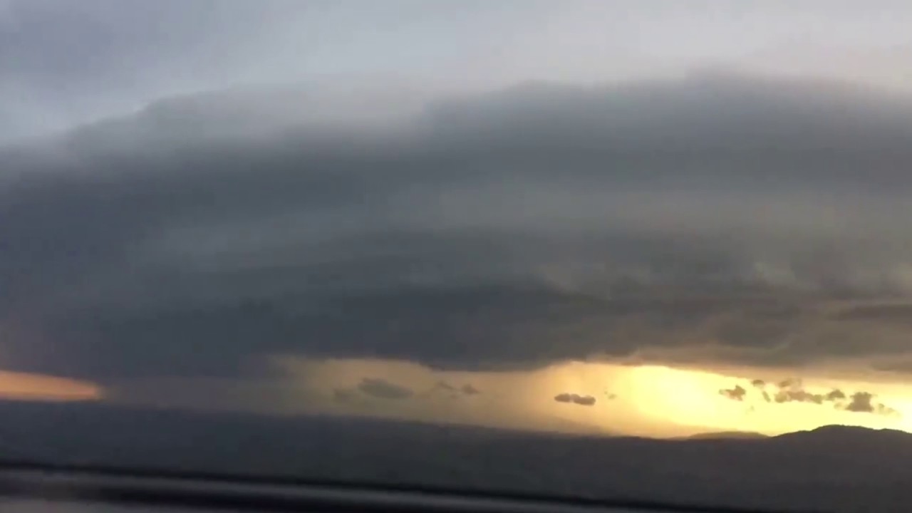 Massive Shelf Cloud Forms Over Glass House Mountain