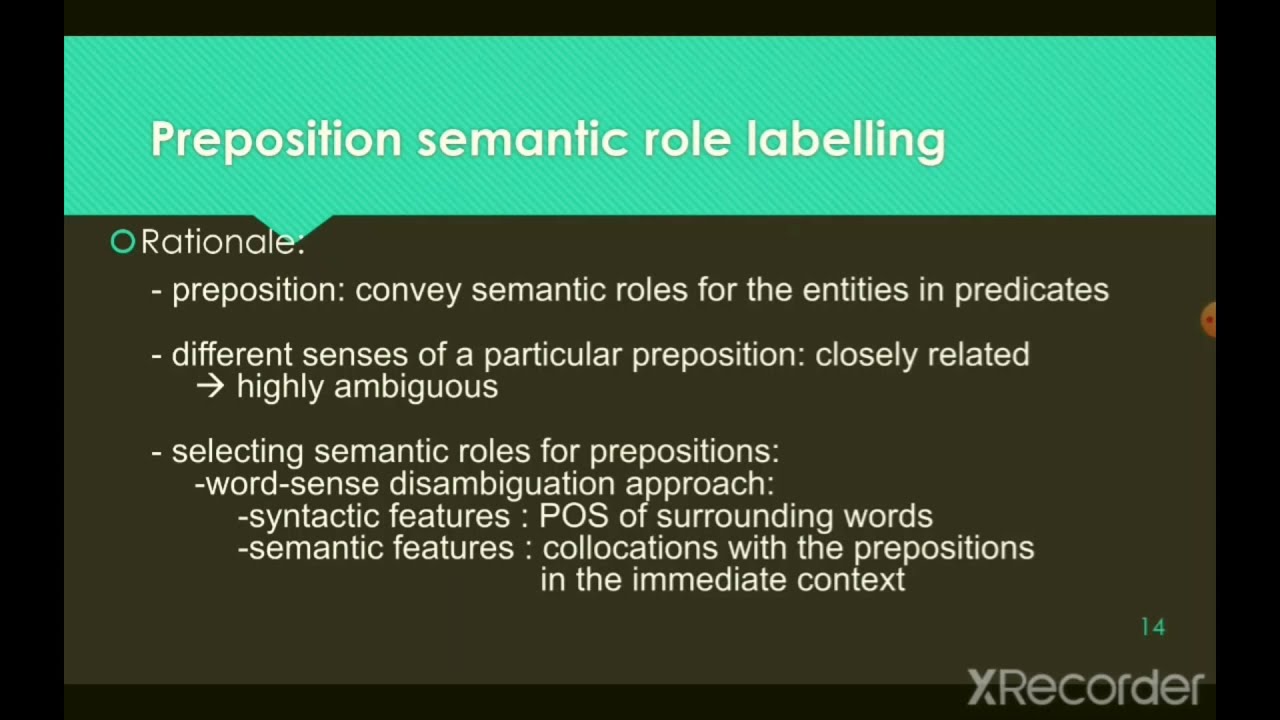 computational linguistics - selectional restrictions & semantic role labelling