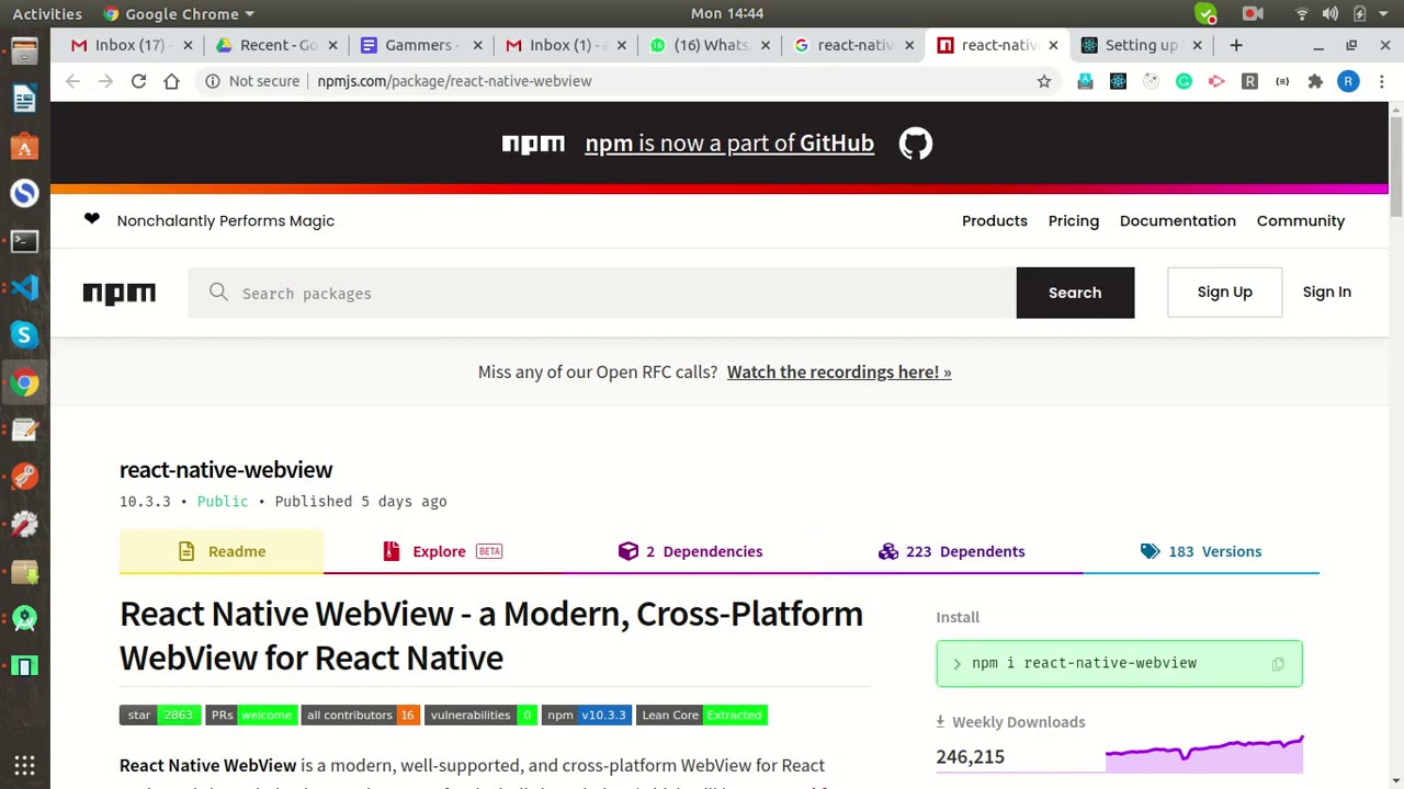 react-native-webview integration with react-native