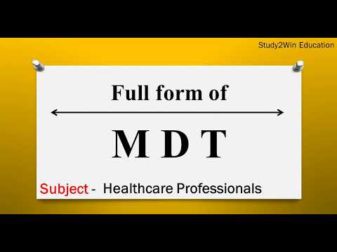 MDT ka full form | Full form of MDT in English | Subject - group of healthcare professionals