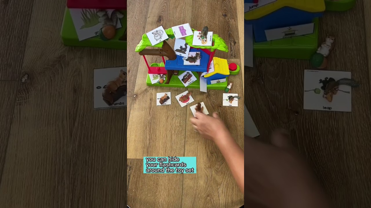 Squirrel-themed play-based speech therapy activity