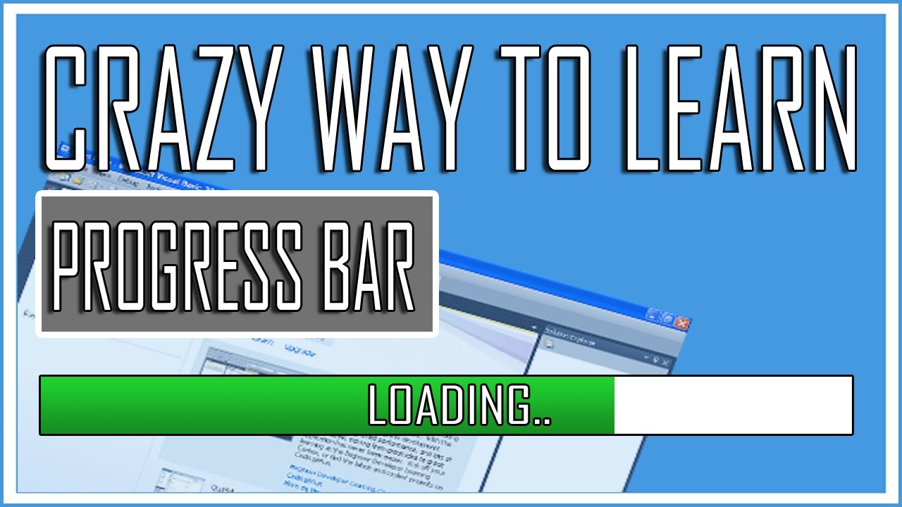 Visual Basic Beginners Lesson5 - Working with Progress Bar (Crazy Tutorial)
