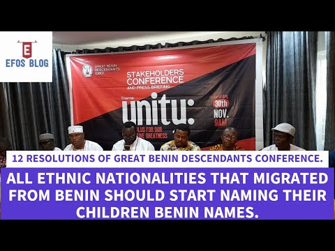 ALL ETHNIC NATIONALITIES THAT MIGRATED FROM BENIN SHOULD START NAMING THEIR CHILDREN BENIN NAMES.