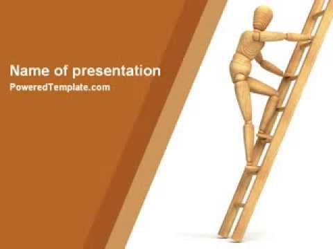 Climbing Up On the Ladder PowerPoint Template by PoweredTemplate.com