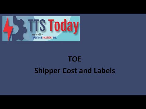 TOE - Feature Addition: Shipper Cost and Labels