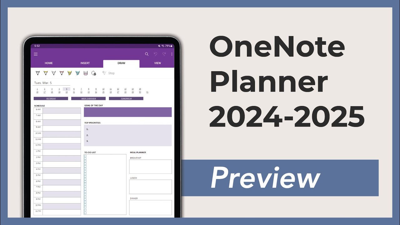 Lightweight OneNote Planner 2024 2025 | PREVIEW