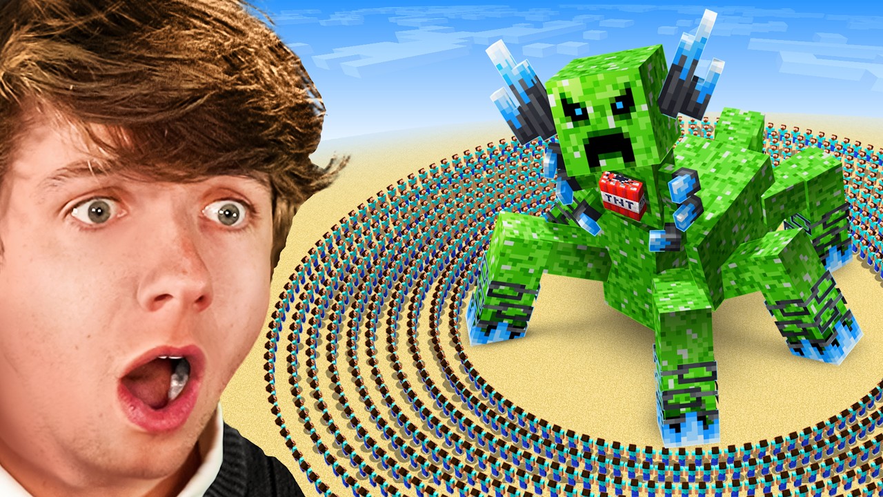1000 Players vs Titan Creeper