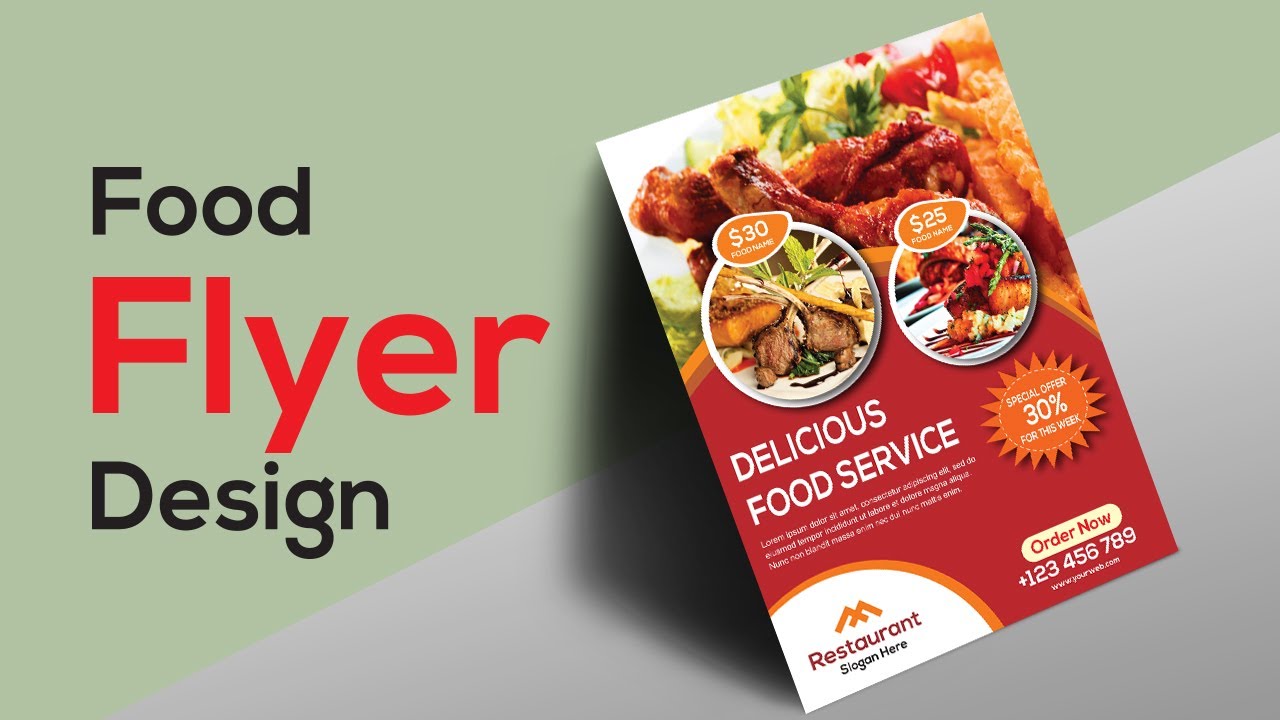 Creative Food Flyer Design Illustrator Tutorial Bangla Tutorial
