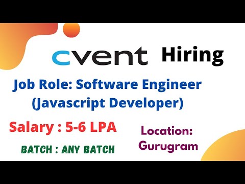 CVENT Off Campus Hiring Freshers for the Role of Software Engineer | Java-Script | Developer |
