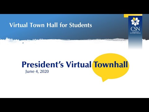 Student Virtual Town Hall June 4, 2020