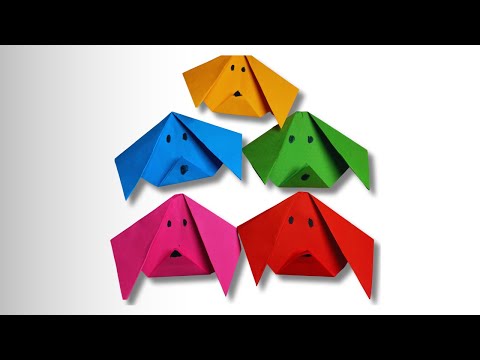 How to Make a Origami Dog Face Easy | Origami Easy