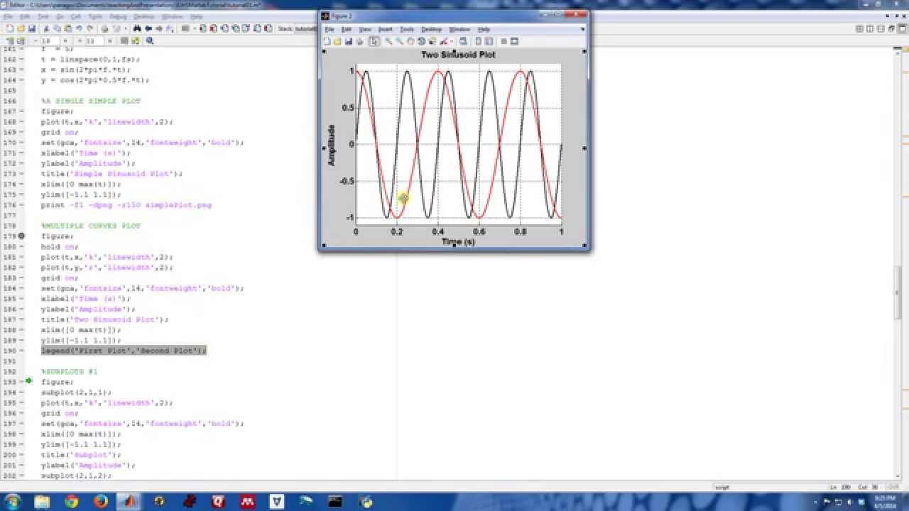 Matlab Multiple Plot Examples - Beginners Tutorial (10/15)