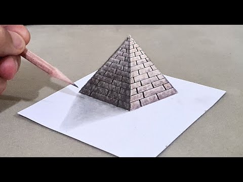 Pyramide de dessin 3D sur papier pour débutants