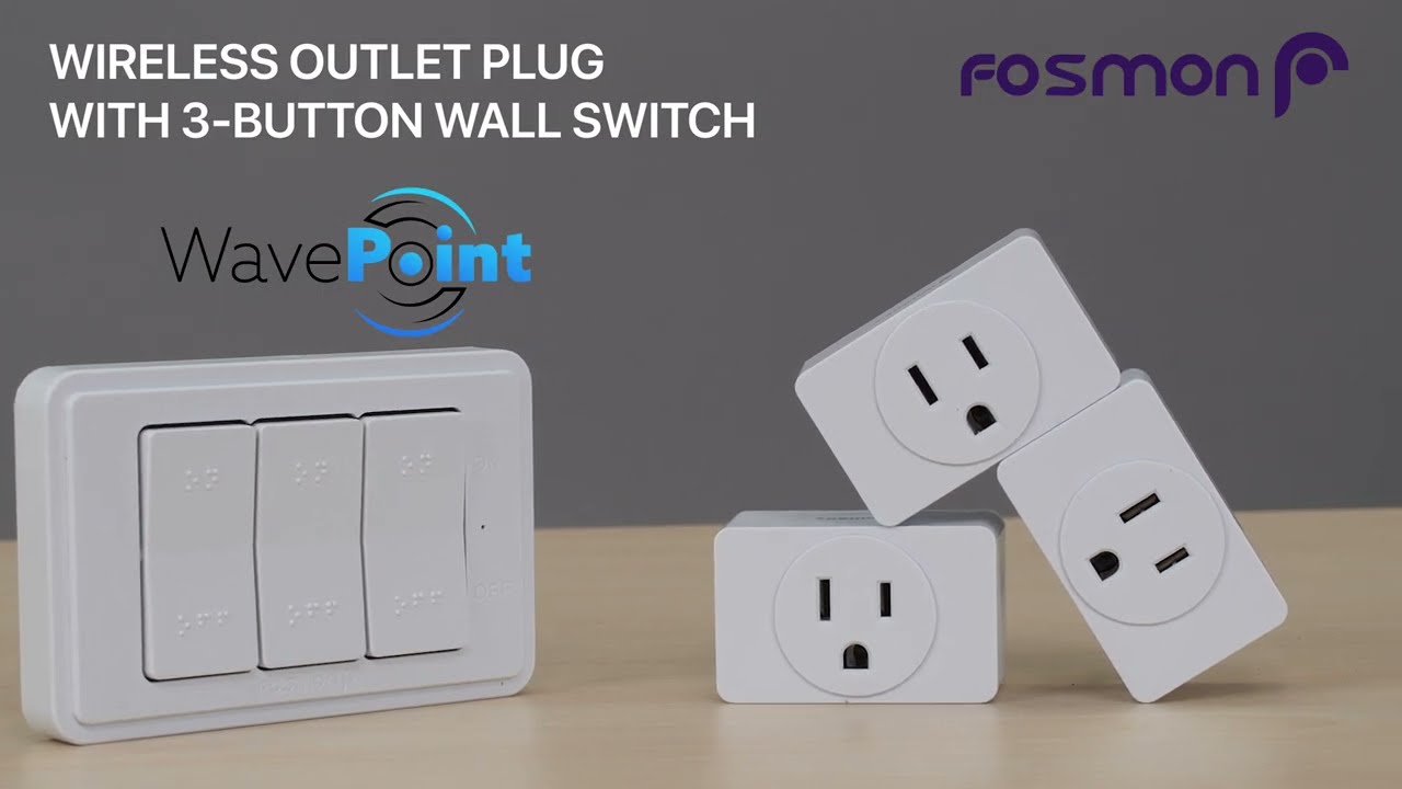 Most Innovative Wireless Outlet Plug with a 3-Button Wall Switch (with Braille On/Off Mark)