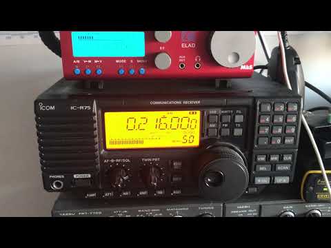 LW daylight signal Radio Monte Carlo 216 kHz Roumoules, copied on Icom IC-R75 and Perseus
