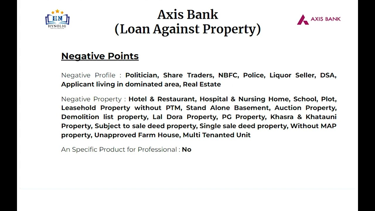 Axis Bank Loan Against property
