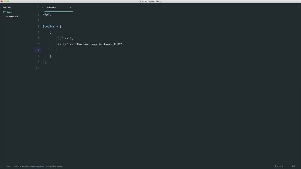PHP Basics: Looping: The FOREACH loop (21/35)