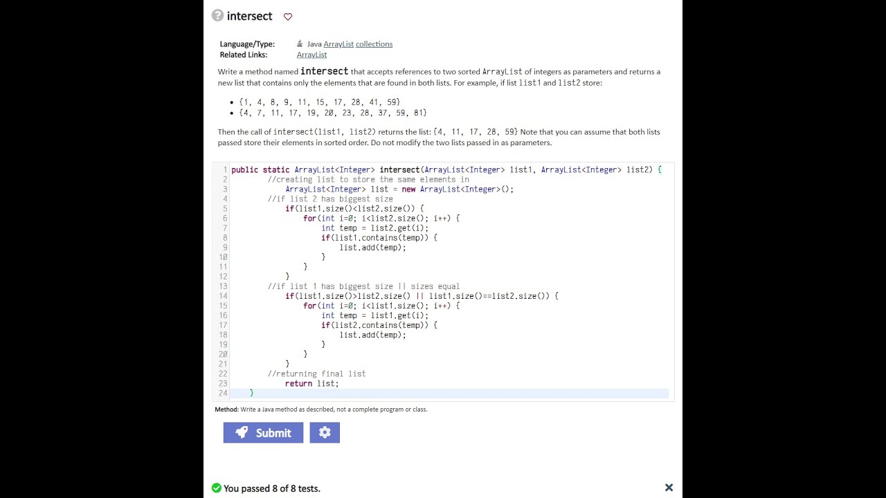 Java CodeStepByStep || intersect || arrayList, collections