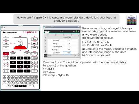 How to use TI Nspire CX II to calculate mean, standard deviation, quartiles and produce a box plot
