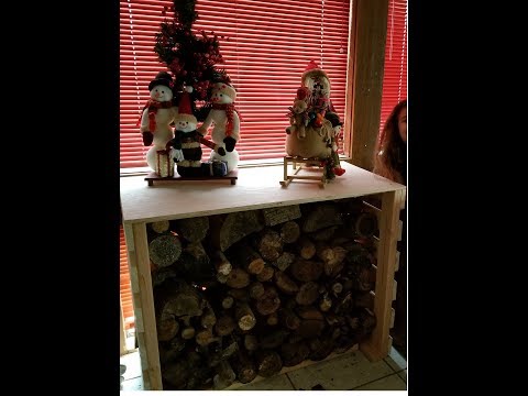 DIY $30 Indoor Firewood Rack/End Table