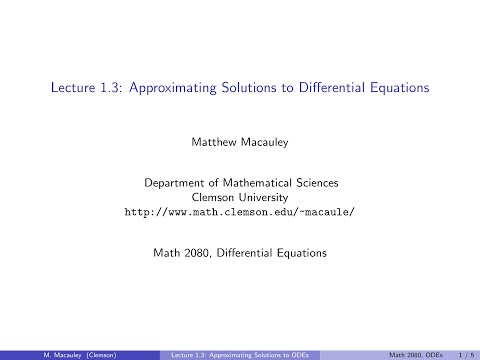 Differential Equations, Lecture 1.3: Euler's method