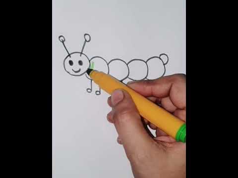 How to draw caterpillar | Easy drawing | #caterpillar #forkids #shorts