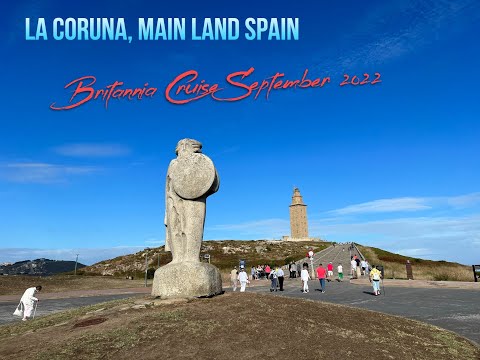 Visit to La Coruna port city, first stop on the Mediterranean Cruise, 4K Cinematic