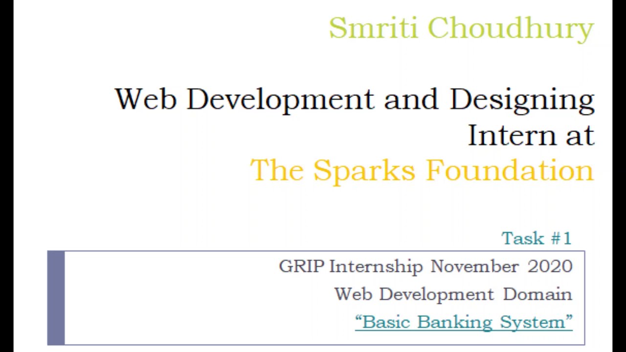 TSF || Task1 ||  Web Development || Basic Banking System