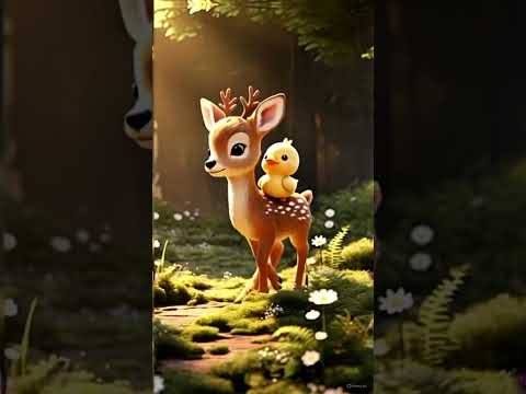 A duck and deer #shortvideo #kidsfantasyadventure #animatedfilm #kidsstories #kidafandiscoveries