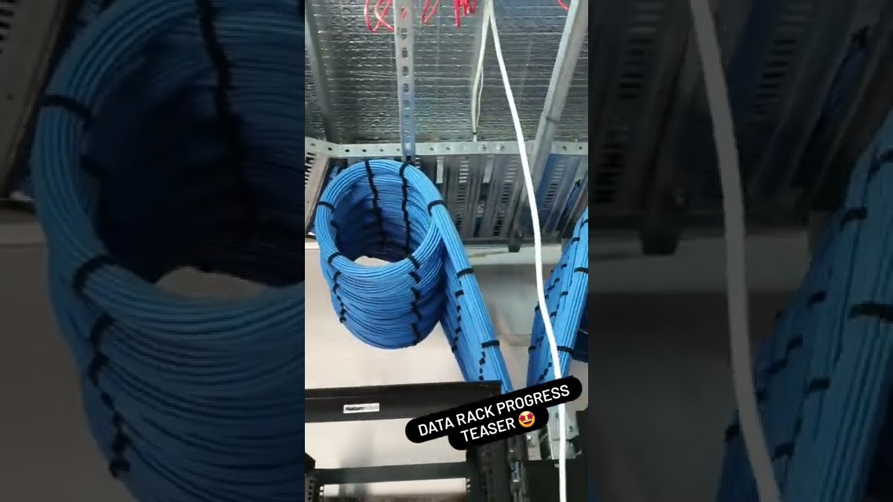 Network server cable management.Data rack