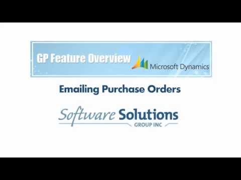 GP Emailing Purchase Orders