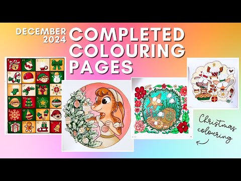 December 2024 Completed Colouring Pages