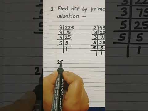 H.C.F of 225 and 450 by prime factorisation method