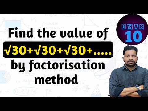 find the value of ✓30+✓30+✓30..... by factorisation method || root 30 root 30 infinity