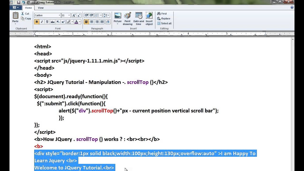 JQUERY SCROLLTOP METHOD DEMO
