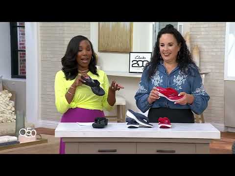 Clarks Cloudsteppers Washable Knit Thong Sandals -BreezeRae Erin on QVC