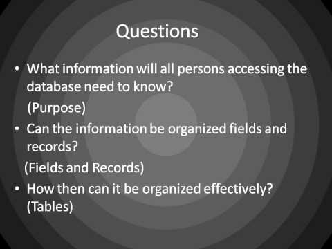 Planning a Database