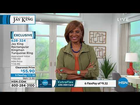 Jay King Rectangular Kingman Turquoise Sterling Silver R...