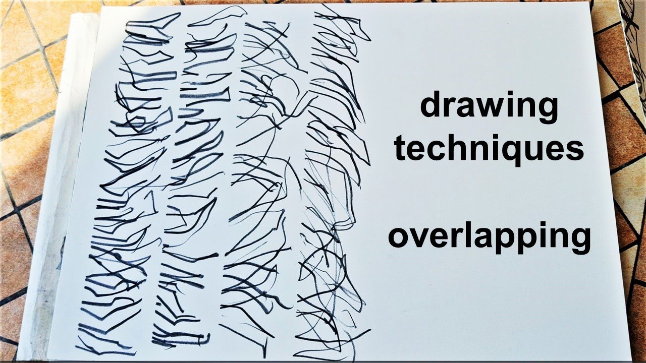 Drawing techniques / Overlapping paper / Abstract intuitive drawing
