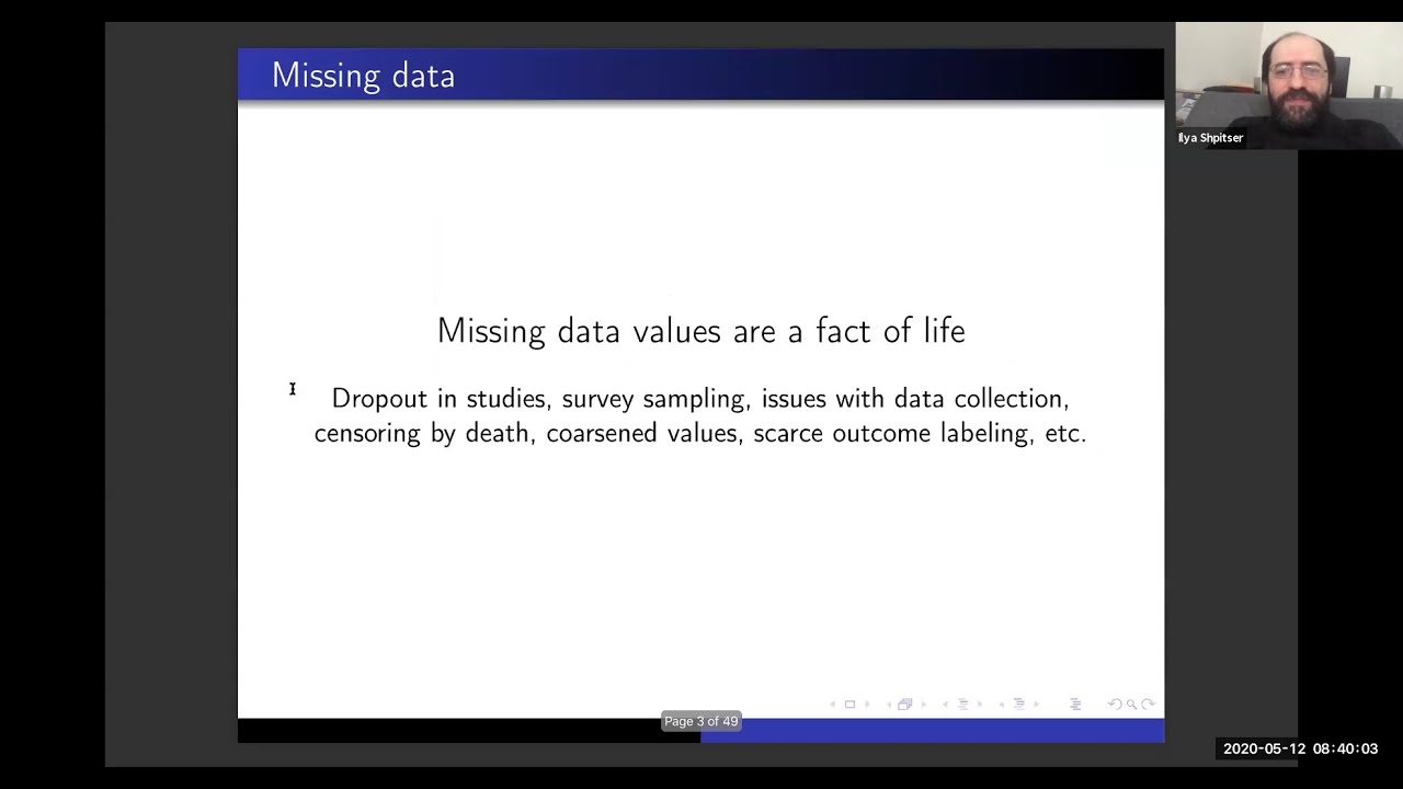 Ilya Shpitser: Identification and estimation in graphical models of missing data