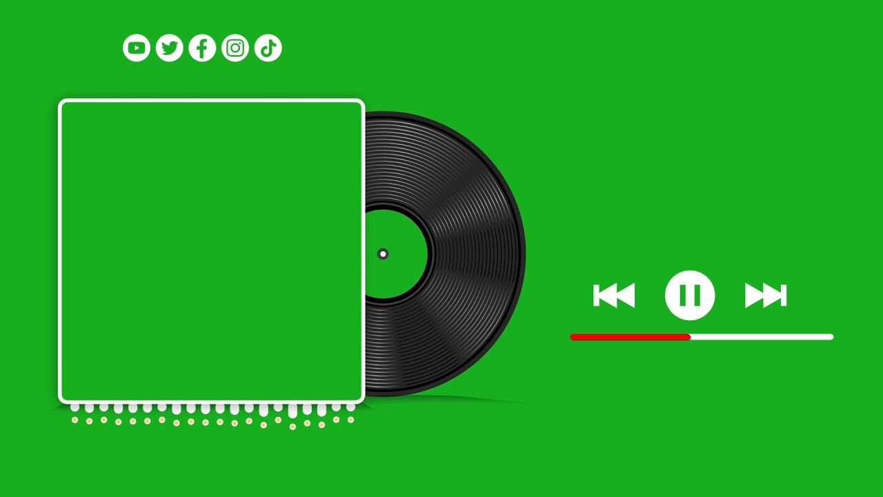 Animated CD Player and Audio Spectrum Green Screen