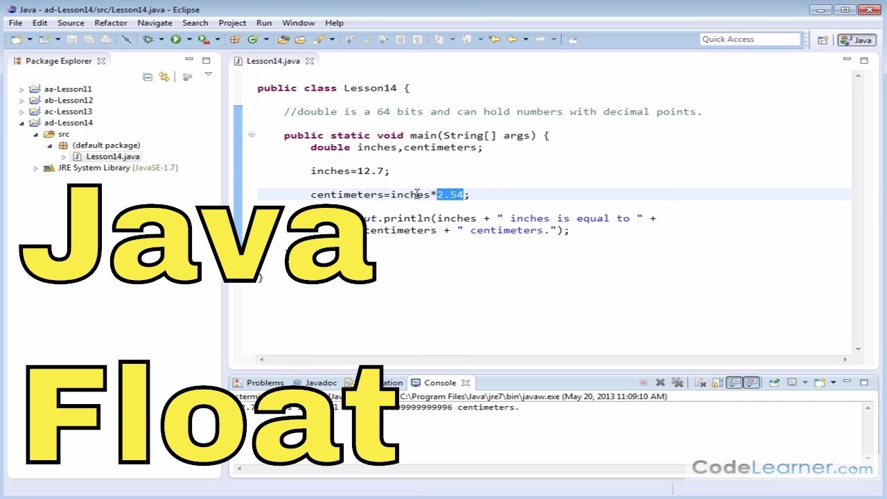 14 - Declaring and Using Floating-Point Variables in Java