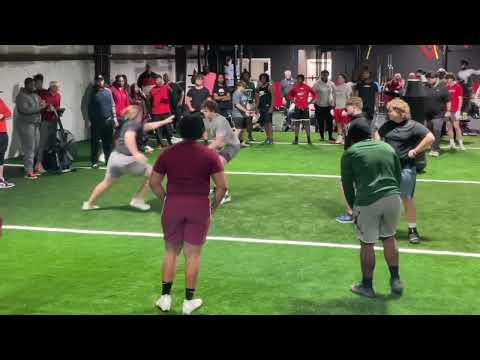 1v1’s Dline 3tech/ dtackle Kaden Ellis class of 2025 6’0 275lbs Cass High (GA)