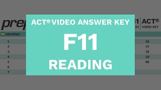 ACT F11 Answer Key & Score Chart