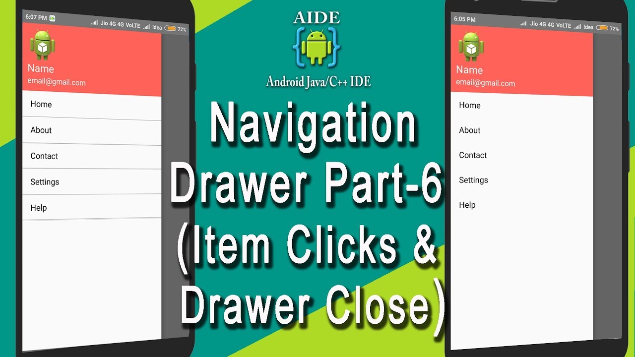 Android AIDE NavigationDrawer tutorial Part-6