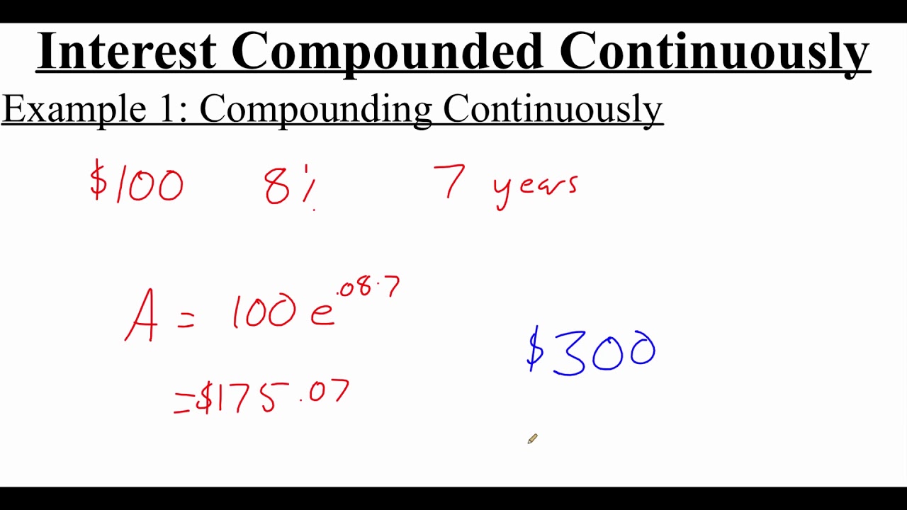 3.6.3 Interest Compounded Continuously