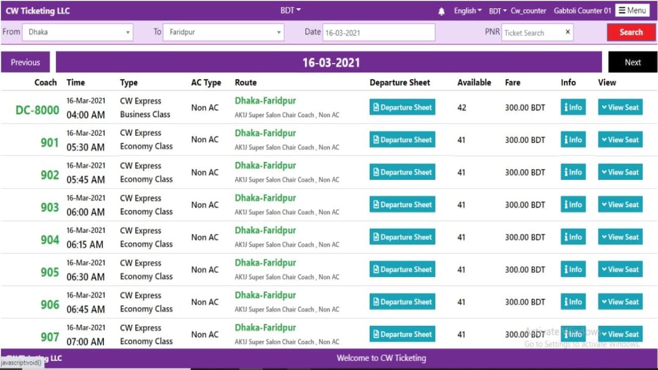 Bus Ticket Counter Ticketing System | Bus Ticket Booking Software | Bus Ticket Reservation System