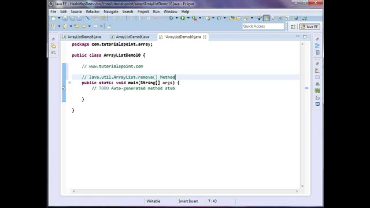 Java.util.ArrayList.lastIndexOf Method - Java.util.ArrayList.remove Method