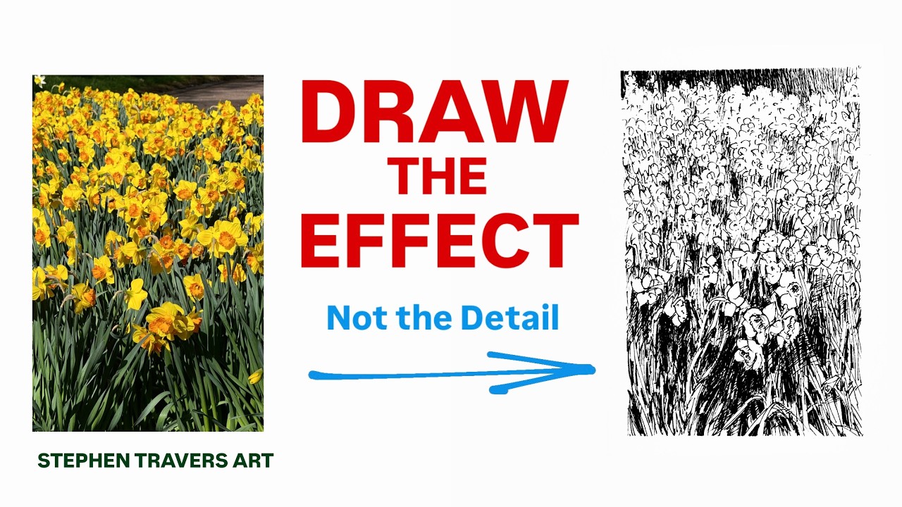 Drawing the Effect of Detail  with Daffodils